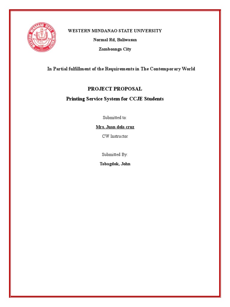 Project Proposal of Printing Service | PDF | Personal Computers | Computing