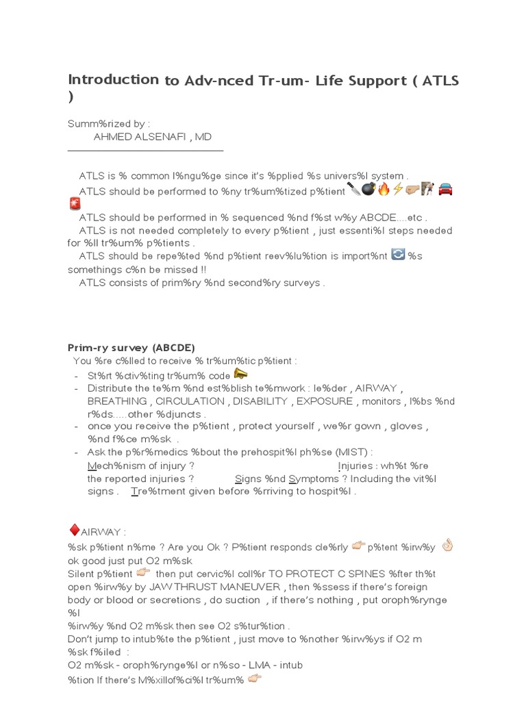 Advanced Trauma Life Support Guide | PDF | Medical Specialties ...