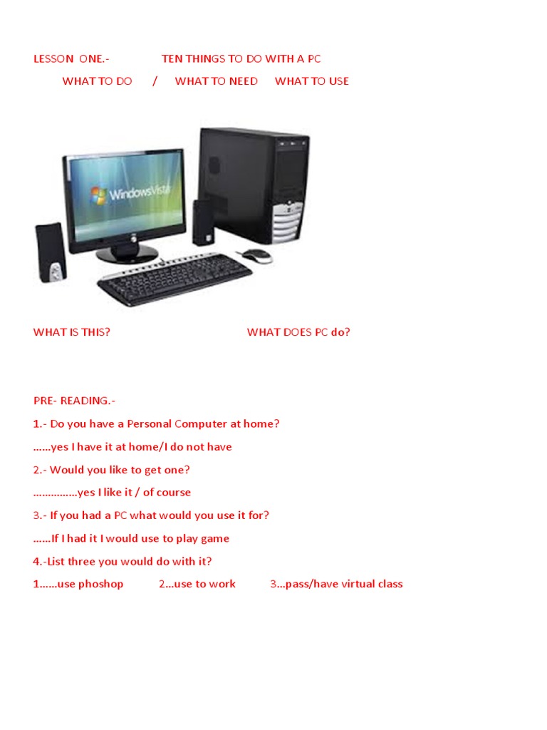 Ten Things To Do With A PC | PDF | Personal Computers | Manufactured Goods