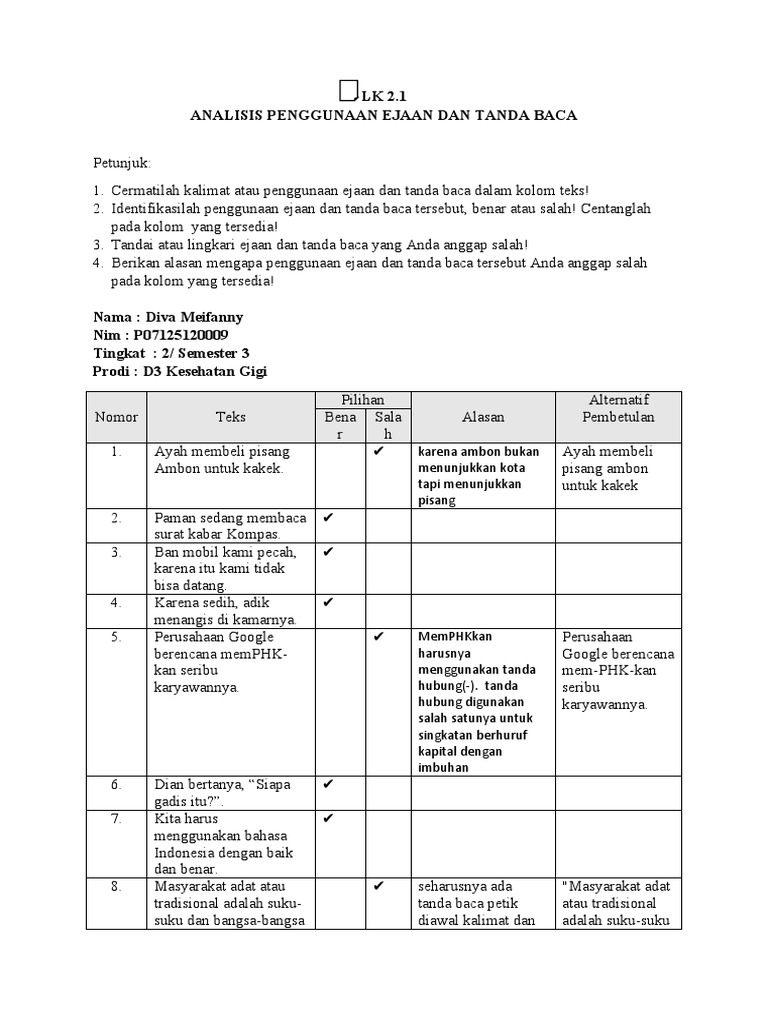 Salin-LK Analisis Kesalahan Penggunaan Ejaan Dan Tanda Baca | PDF
