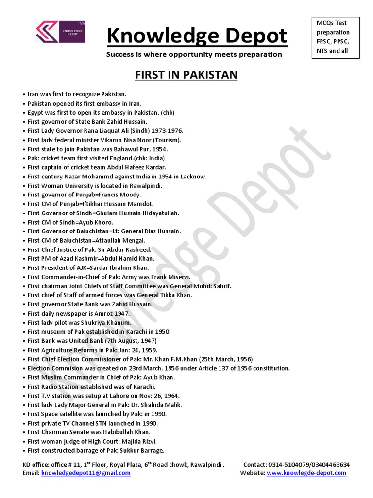 General Knowledge of Pakistan | PDF | Pakistan | Karachi