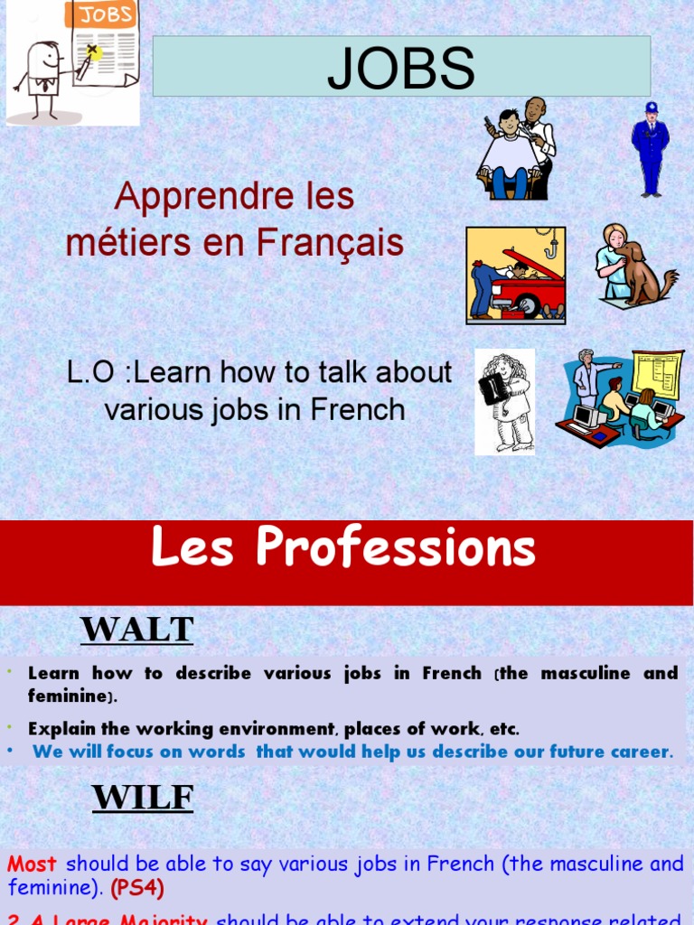 Professions en Français: Masculin et Féminin | PDF