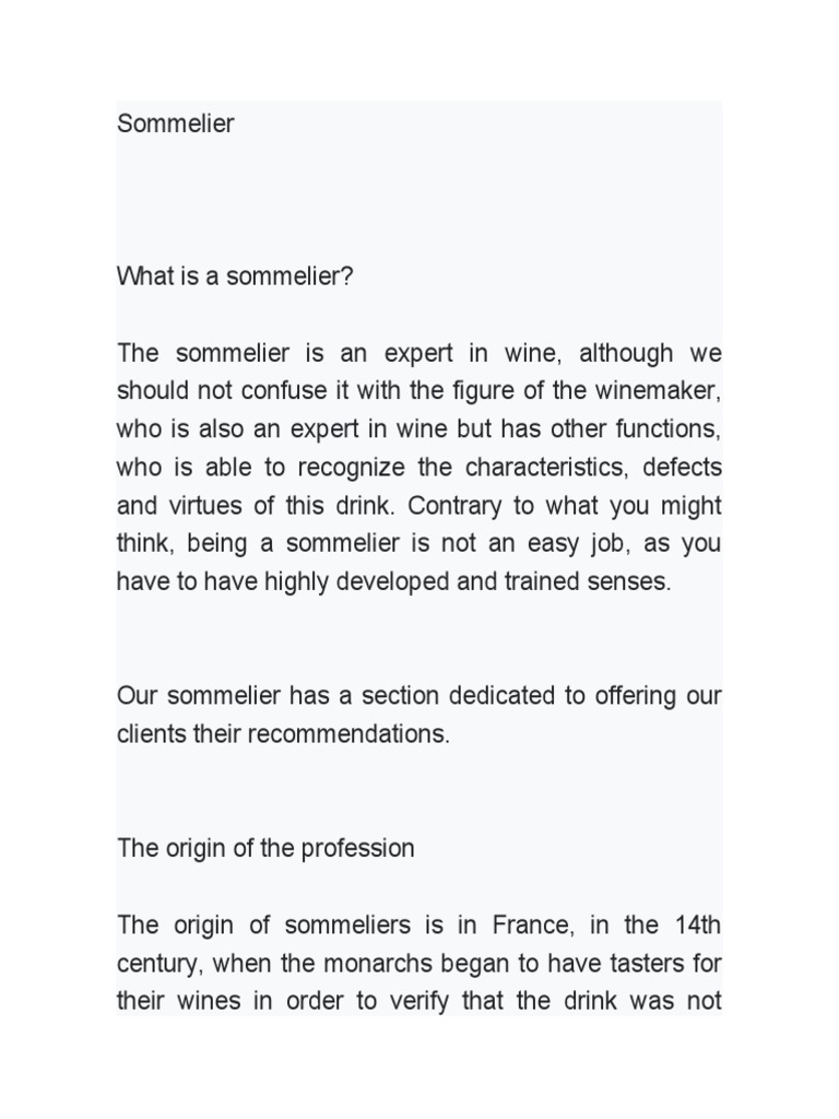 Sommelier | PDF