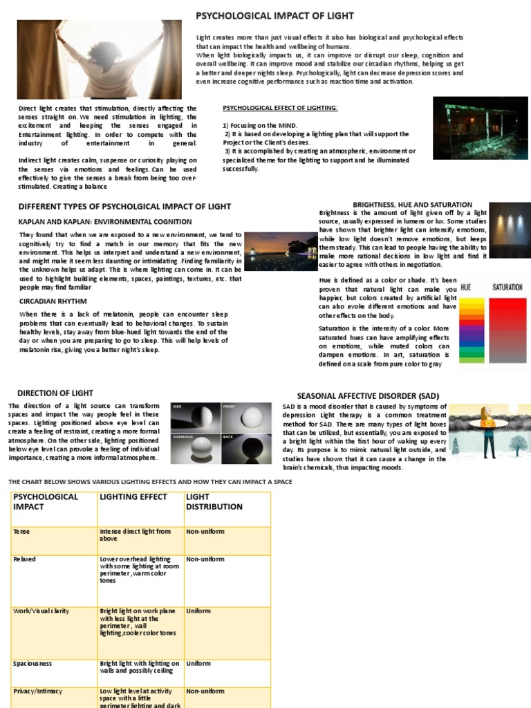 Psychological Effects of Light | PDF | Lighting | Sleep