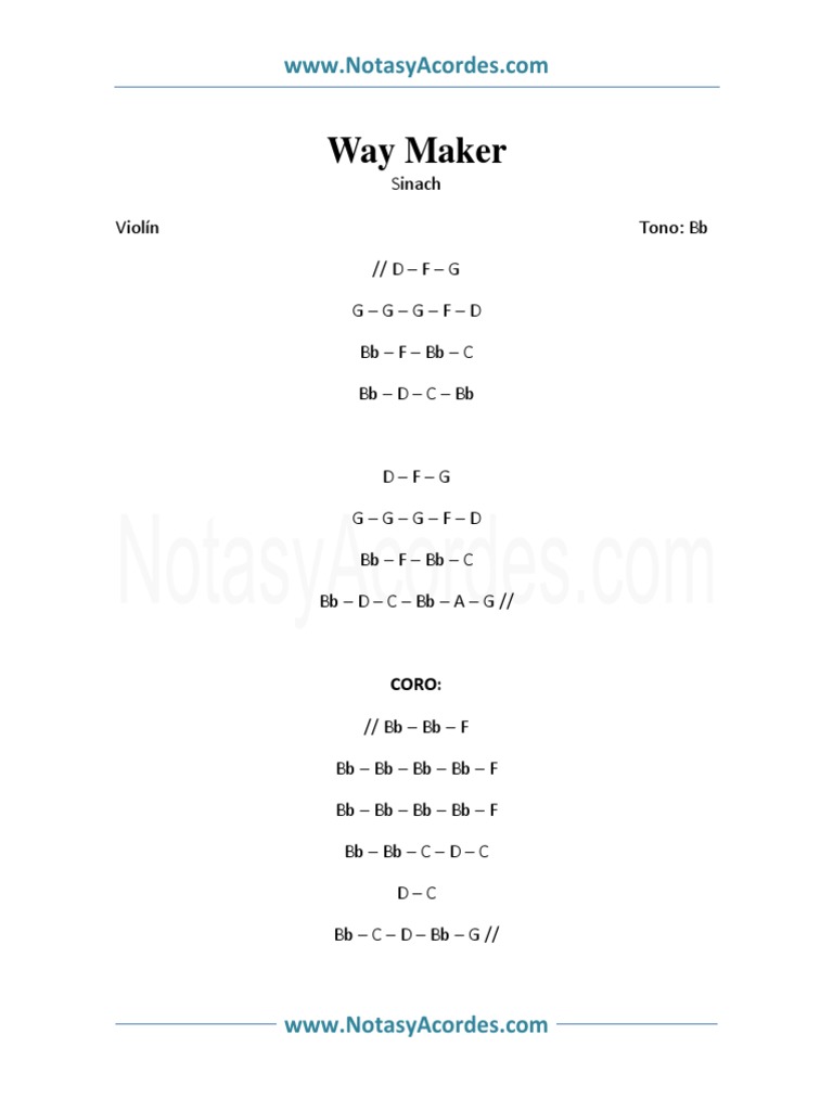 Way Maker en Violin | PDF | Estudios de idiomas extranjeros