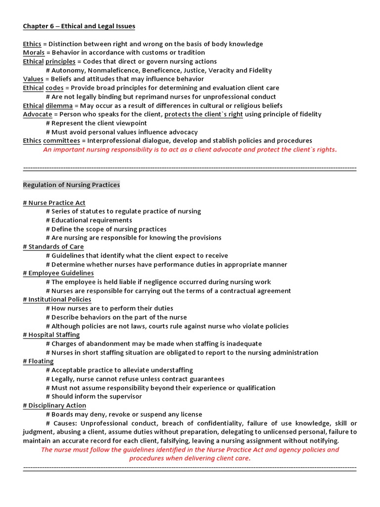 Ethical and Legal Issues in Nursing | PDF | Informed Consent | Nursing