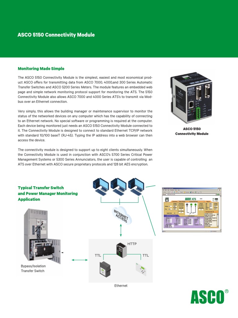 ASCO 5150 Connectivity Module | PDF | Computer Network | Internet & Web