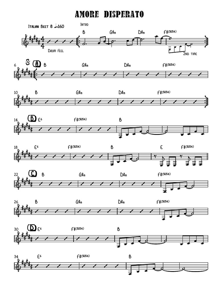 Amore Disperato - Full Score | PDF