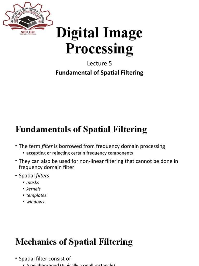 Lecture5 Fundamental of Spatial Filtering | PDF | Imaging | Optics