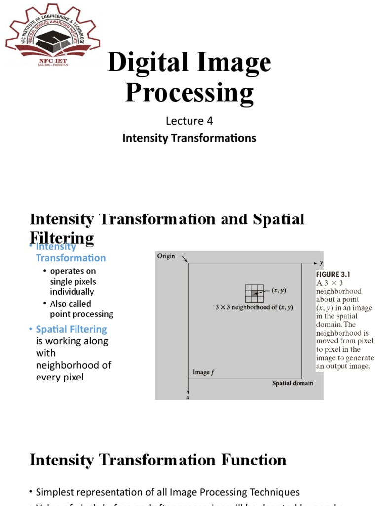 Lecture4 Intensity Transformations | PDF | Pixel | Vision