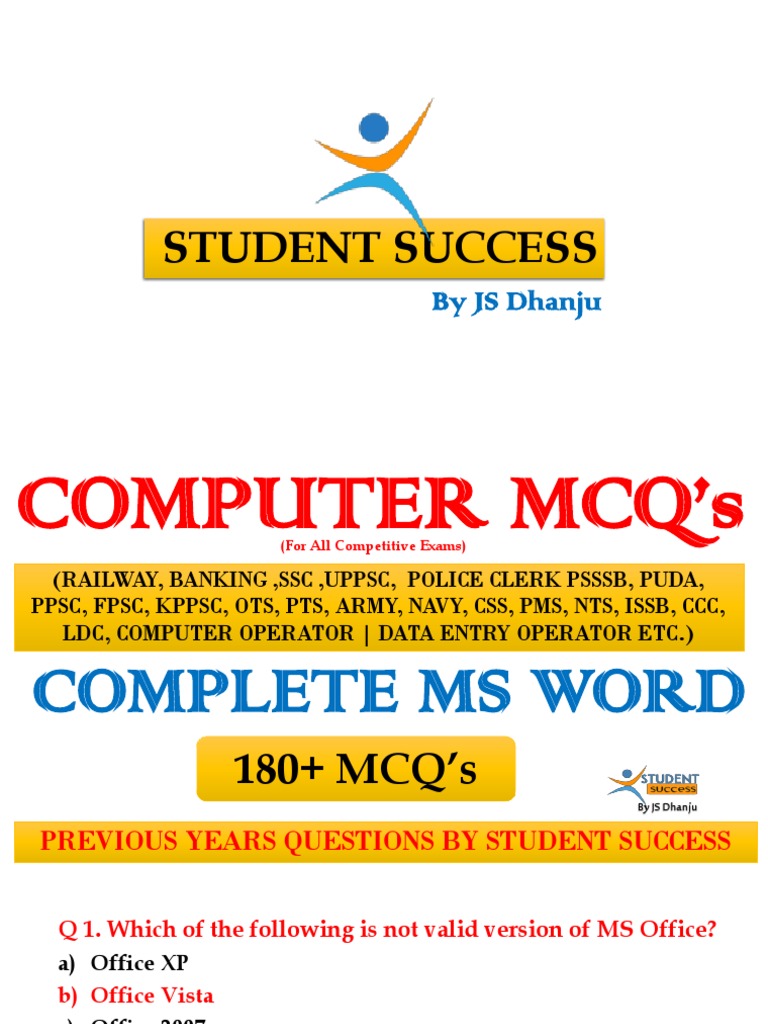 MS Word Complete Mcqs PDF | PDF | Microsoft Word | Page Layout MS Word Complete Mcqs PDF | PDF | Microsoft Word | Page Layout