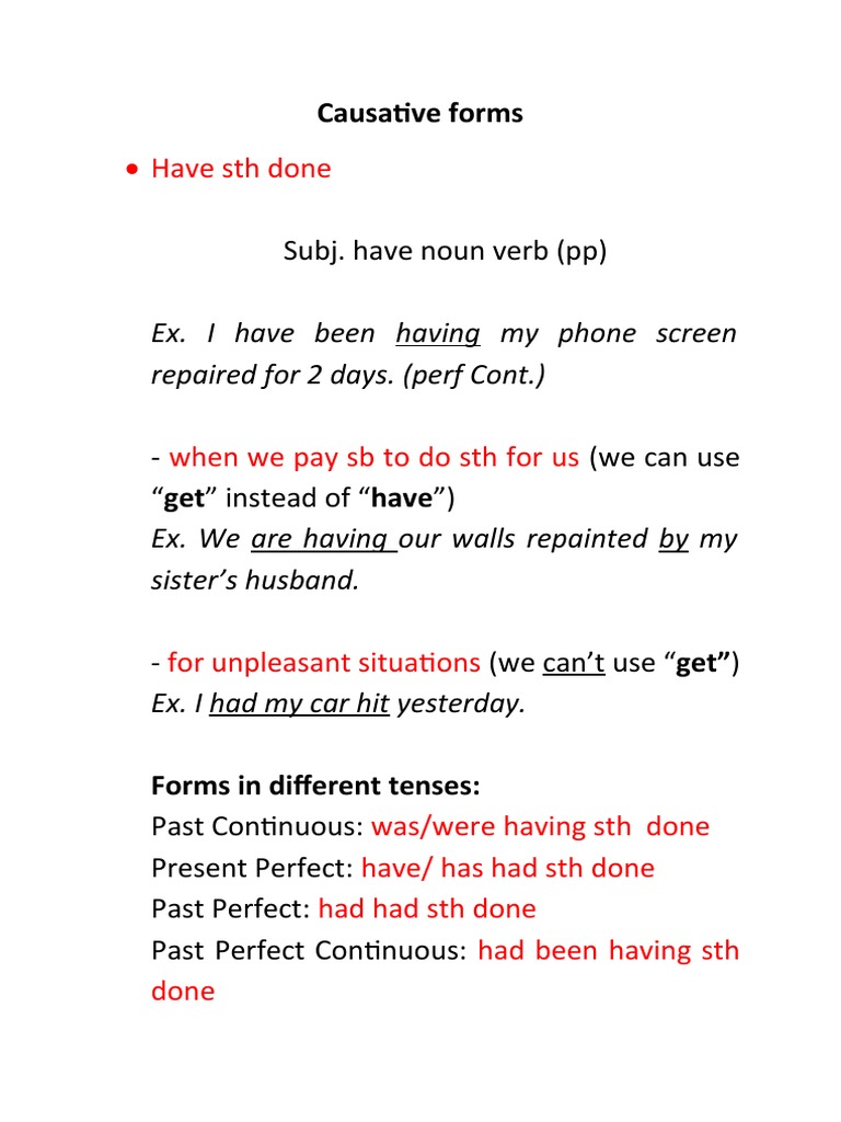 Have STH Done: Causative Forms | PDF
