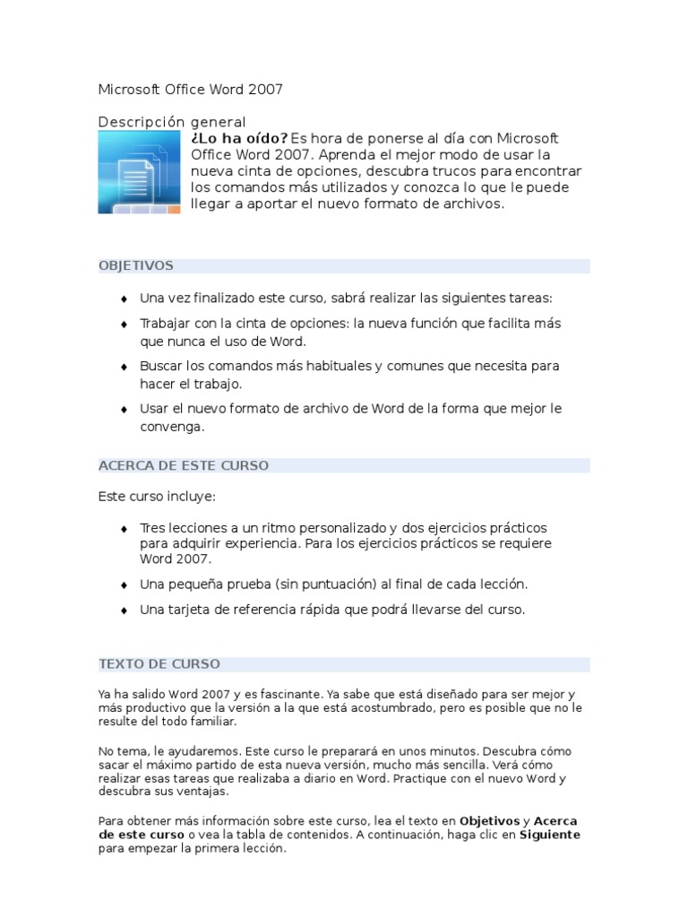 Manual de Word 2007 | PDF | Microsoft Word | Point and Click