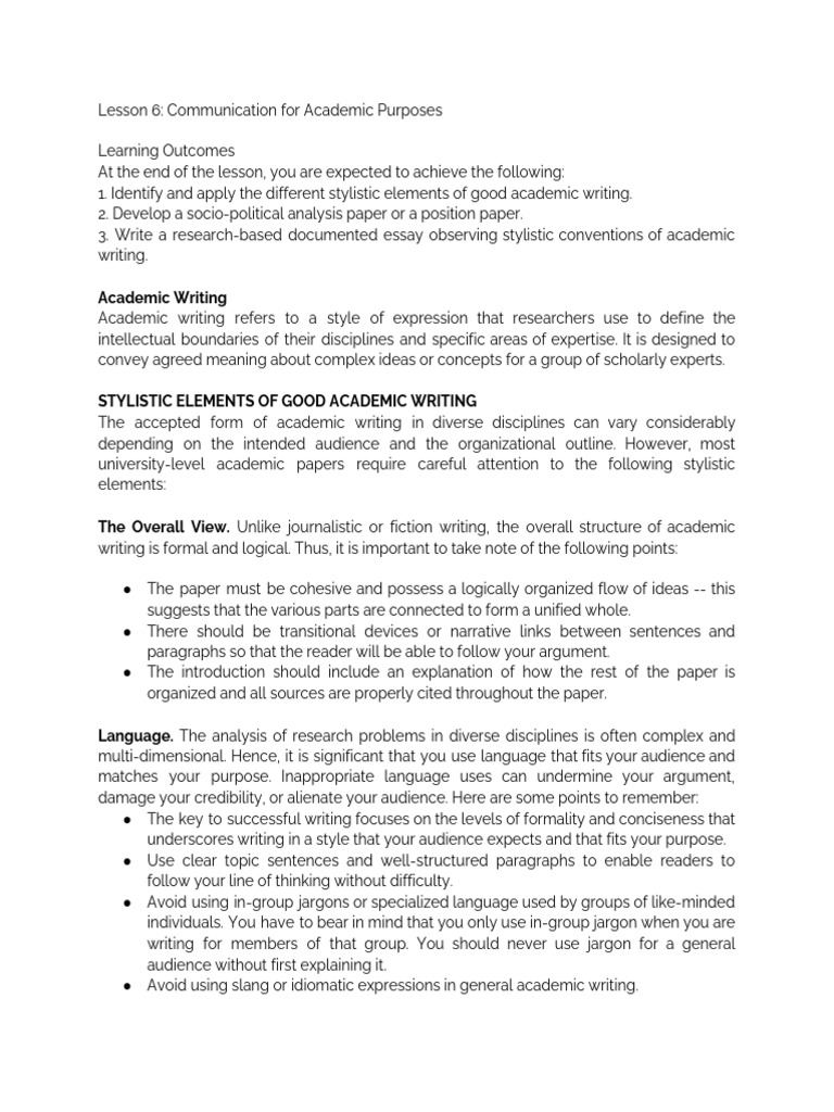 Communication For Academic Purposes | PDF | Thought | Sic