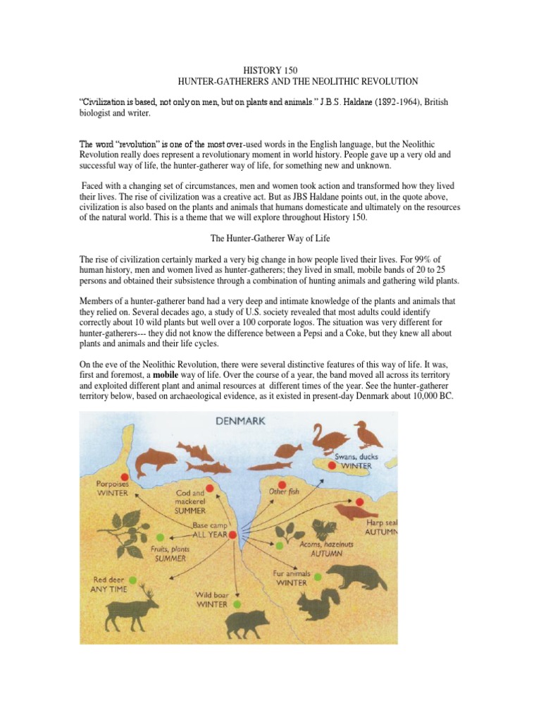 Class 1 Hunter-Gatherers and The Neolithic Revolution | PDF ...