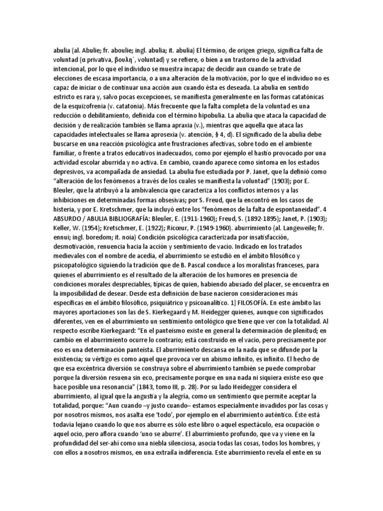 Abulia | PDF | Psicoanálisis | Mente inconsciente