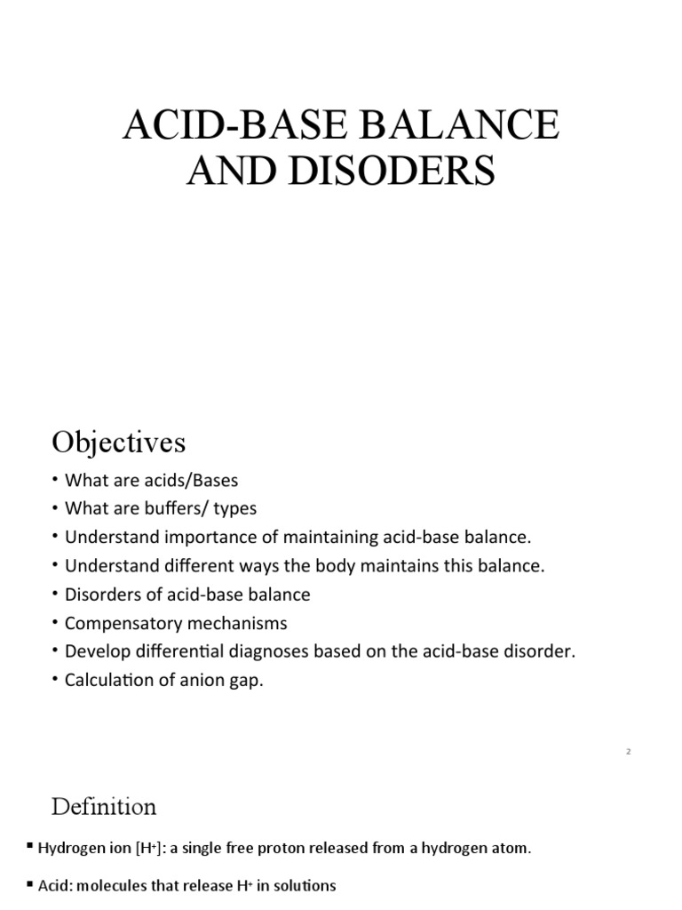 Acid-Base Balance and Disoders | PDF | Bicarbonate | Buffer Solution