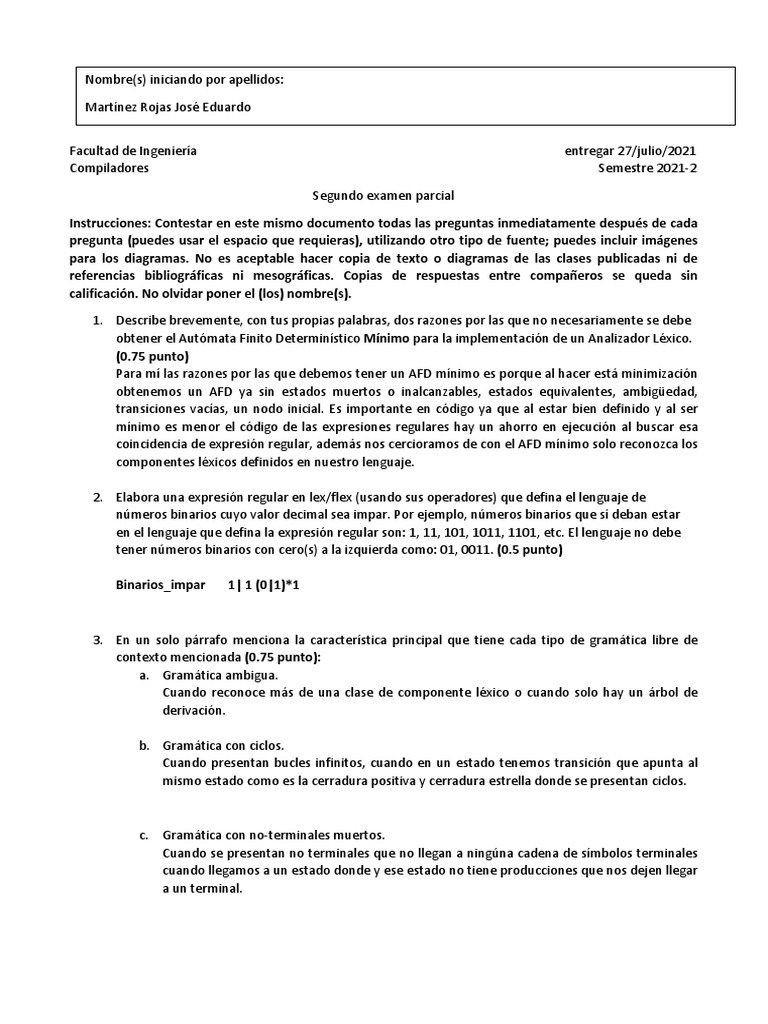 COMPILADORES5 | PDF | Lenguaje de programación | Expresión regular