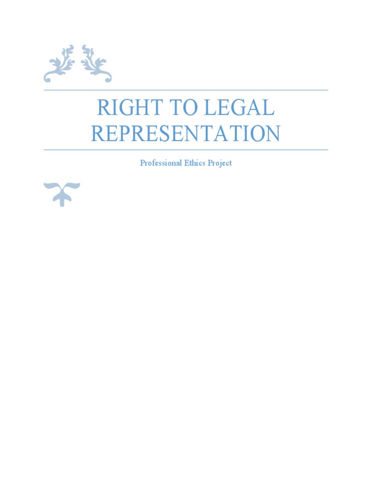 Right To LEGAL Representation | PDF | Legal Aid | Lawyer