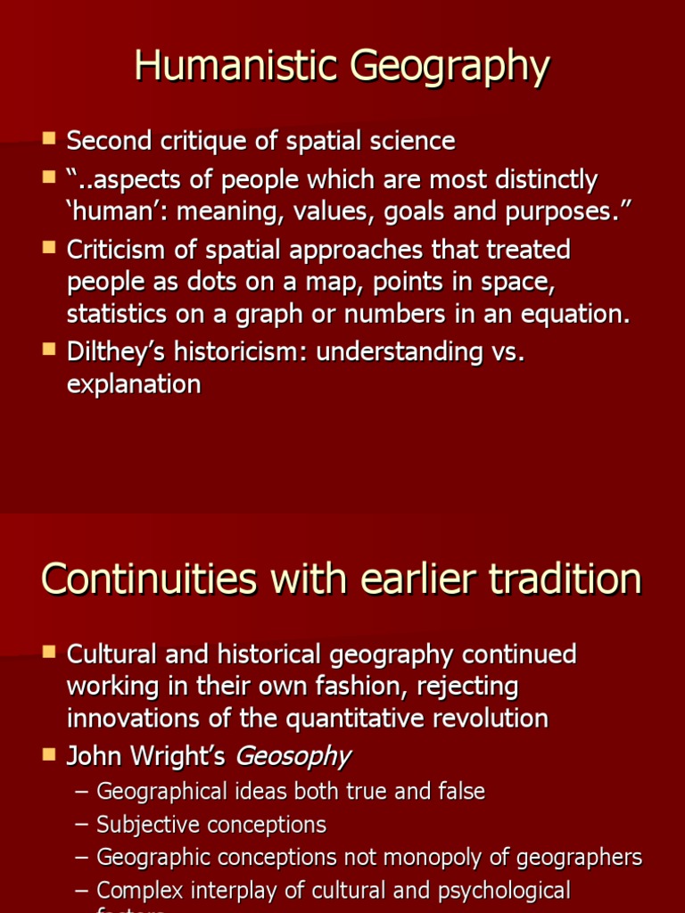 Humanistic Geography With Notes | PDF | Phenomenology (Philosophy ...