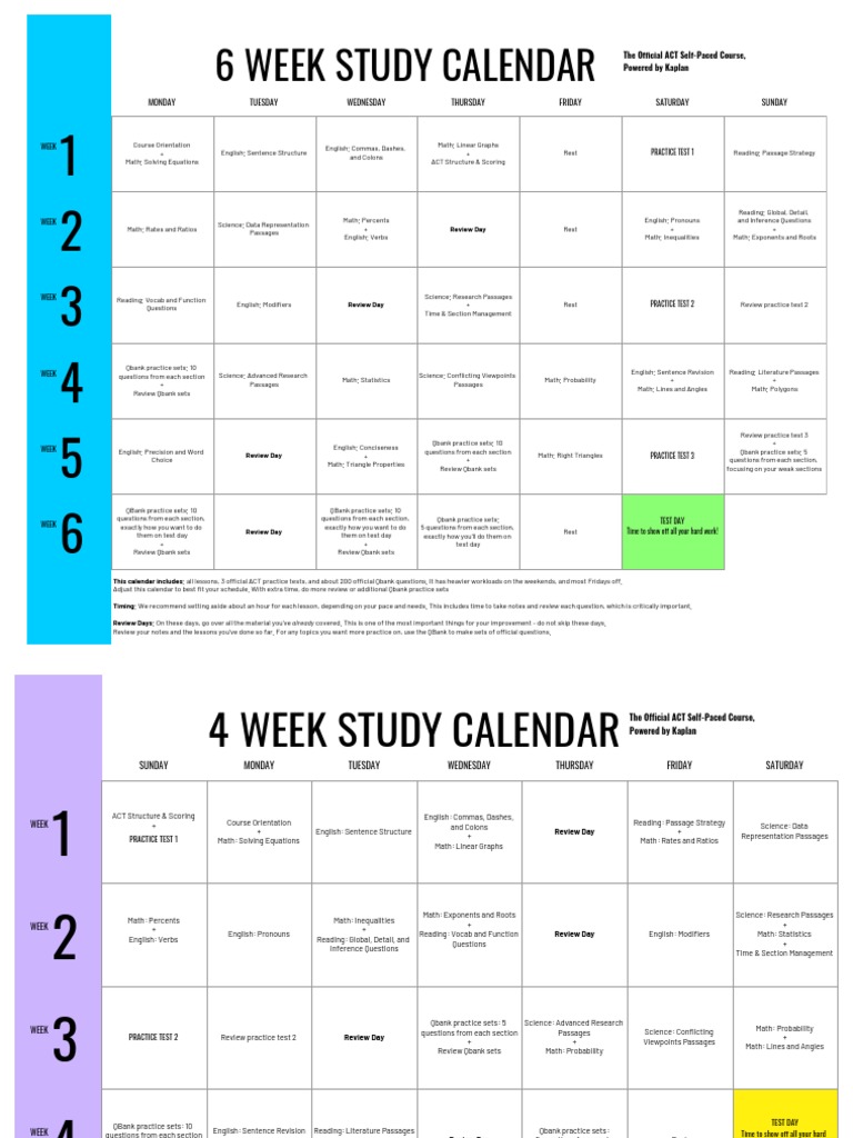 Sample Study Calendars Blank 1596563702795 | PDF | Mathematics ...