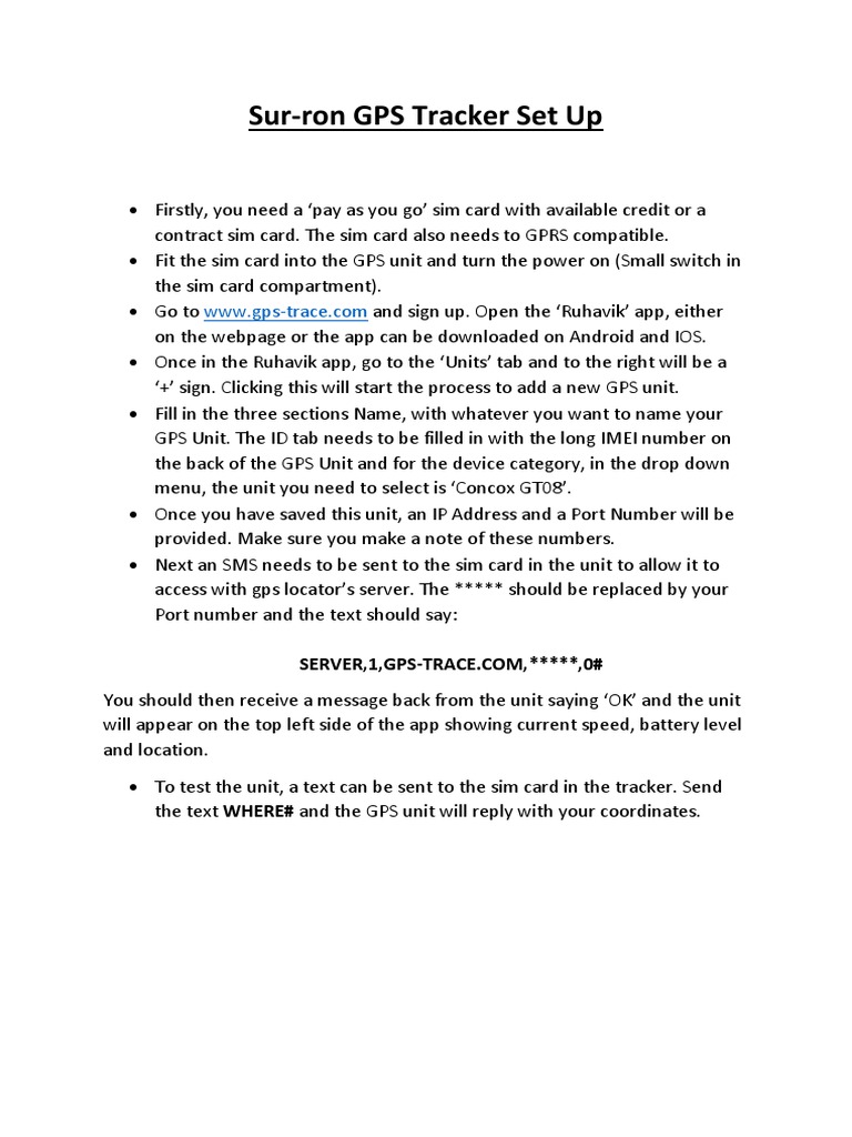 Surron GPS Tracker Set-Up | PDF