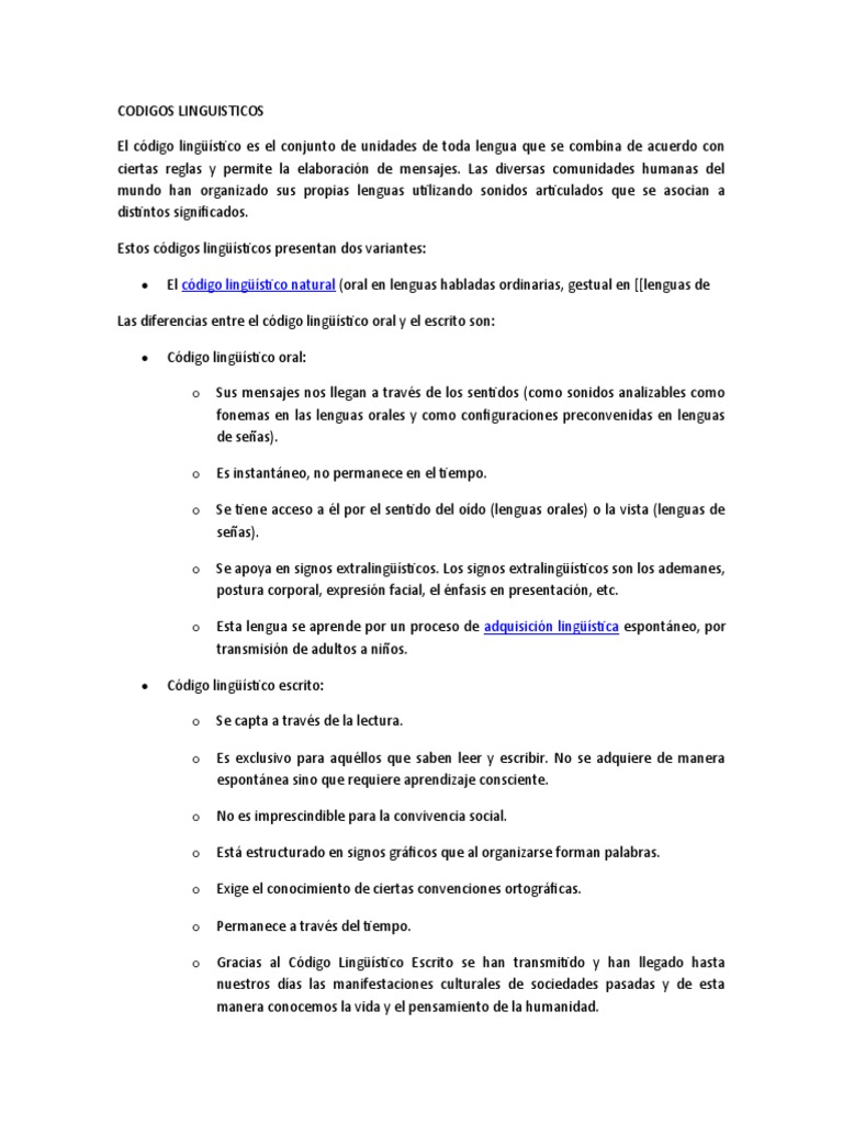Codigos Linguisticos | Descargar gratis PDF | Comunicación | Lingüística