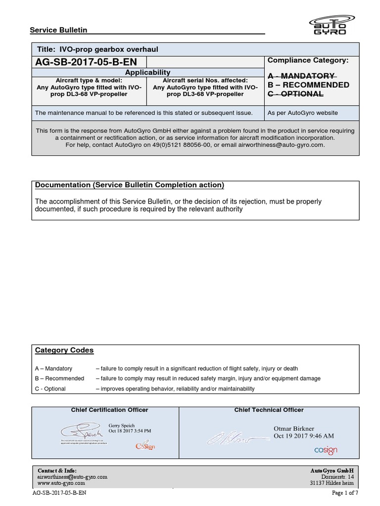 IVO AG-SB-2017-05-B-EN IVO-prop Gearbox Overhaul | PDF | Transmission ...