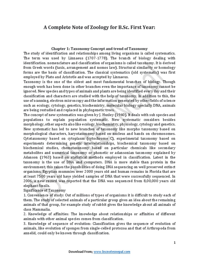 Zoology 1 Year Part A 1 | PDF | Biology | Organisms