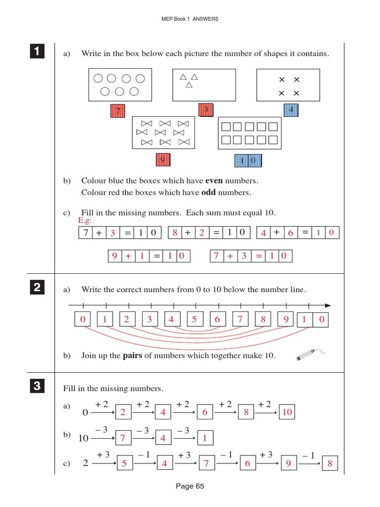 MEP Book 1 ANSWERS Key | PDF | Shape | Mathematics