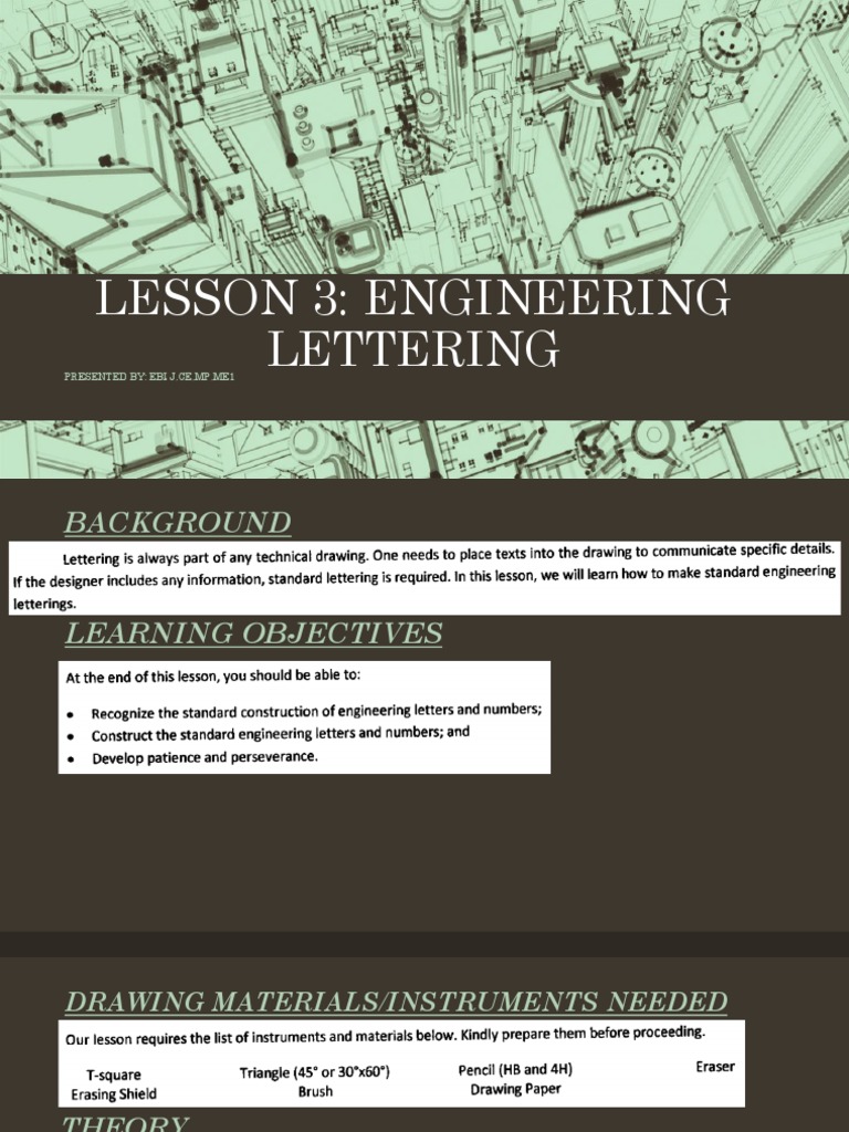 Lesson 3 - Engineering Lettering | PDF