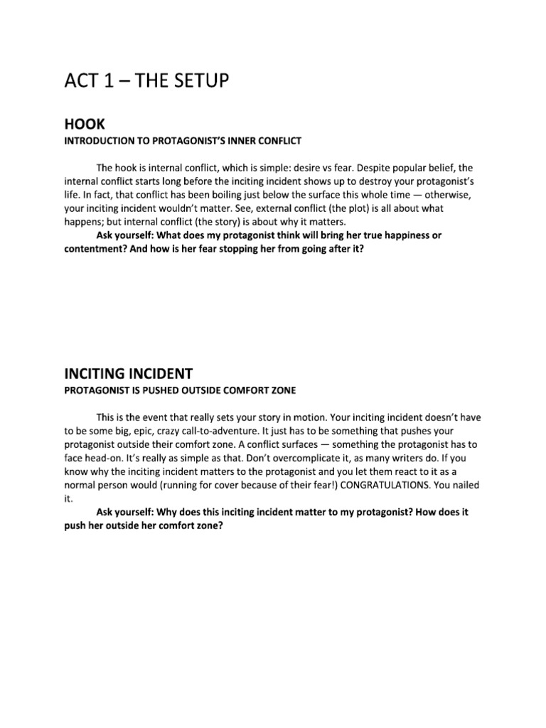 3 Act Story Structure Printable | PDF