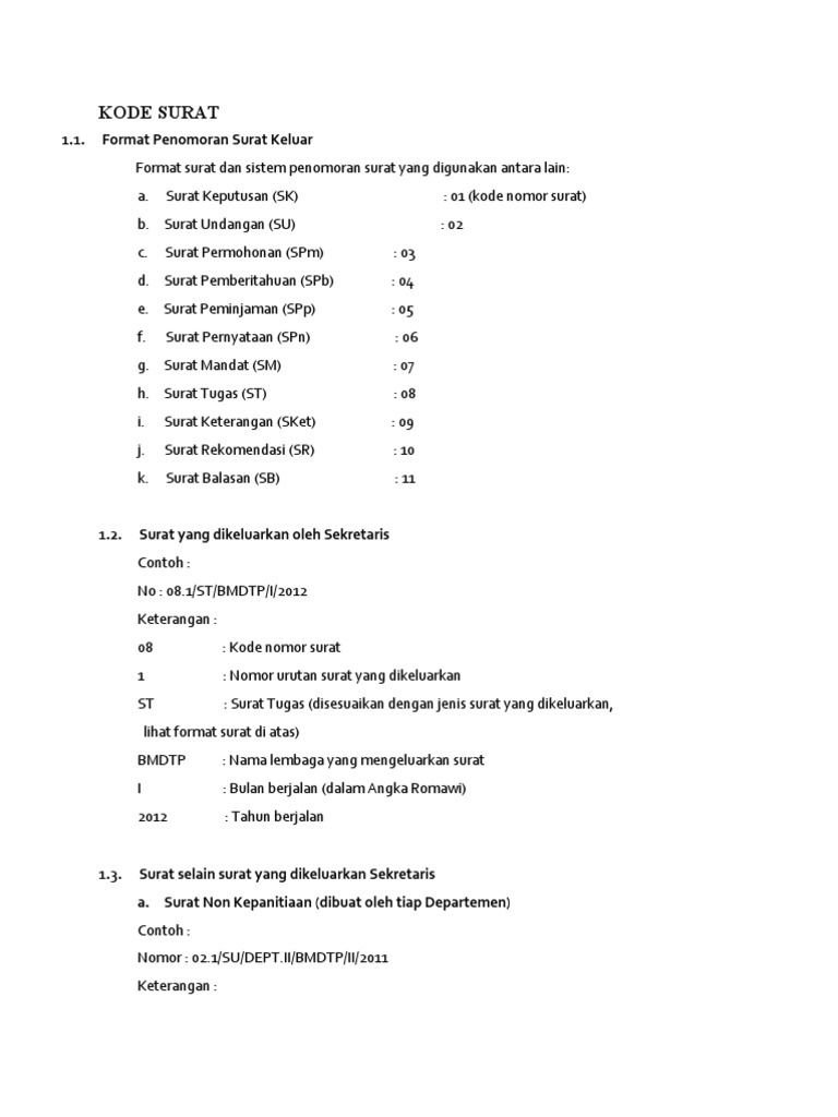 Kode Surat | PDF