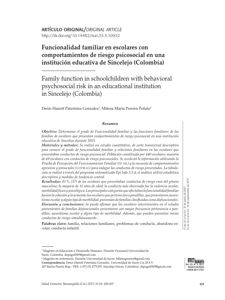 INSTRIMENTO Prueba de Percepción Del Funcionamiento Familiar (FF-SIL) | PDF | Comportamiento ...