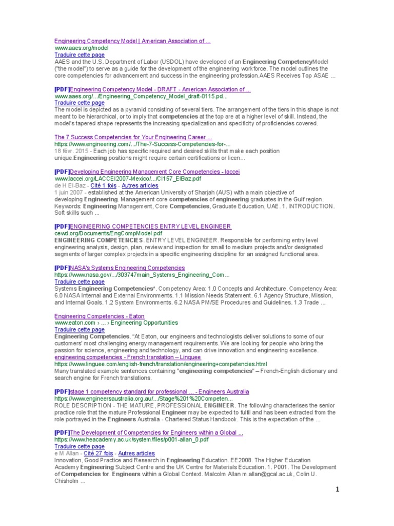Engineering Competency Model Overview | PDF | Competence (Human ...
