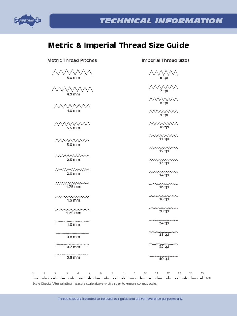 Austrian Metric Imperial Thread Size Guide | PDF