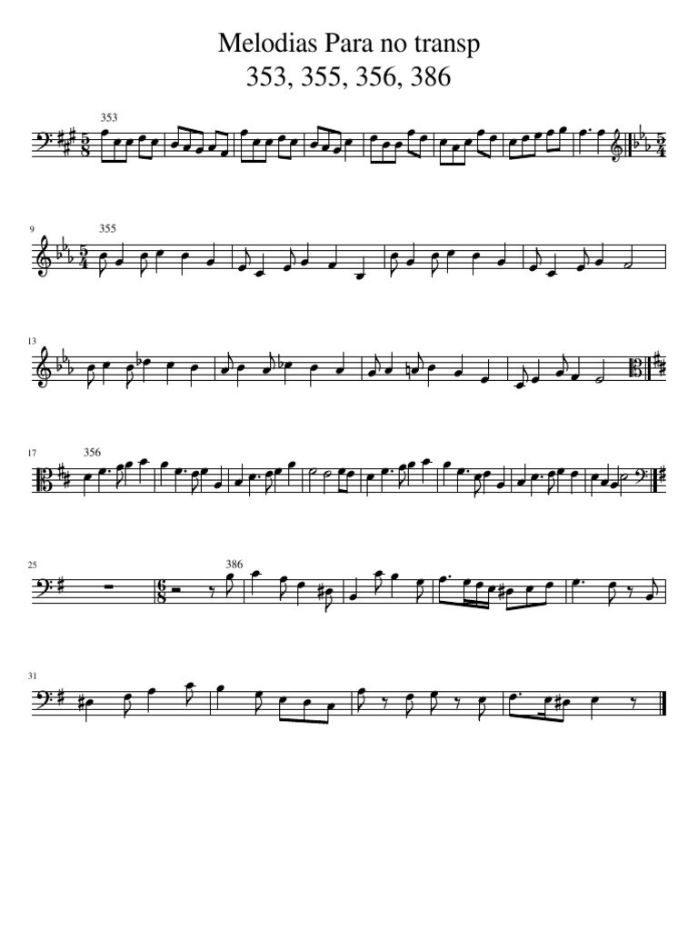 Melodias para No Transp 353, 355, 356, 386 | PDF