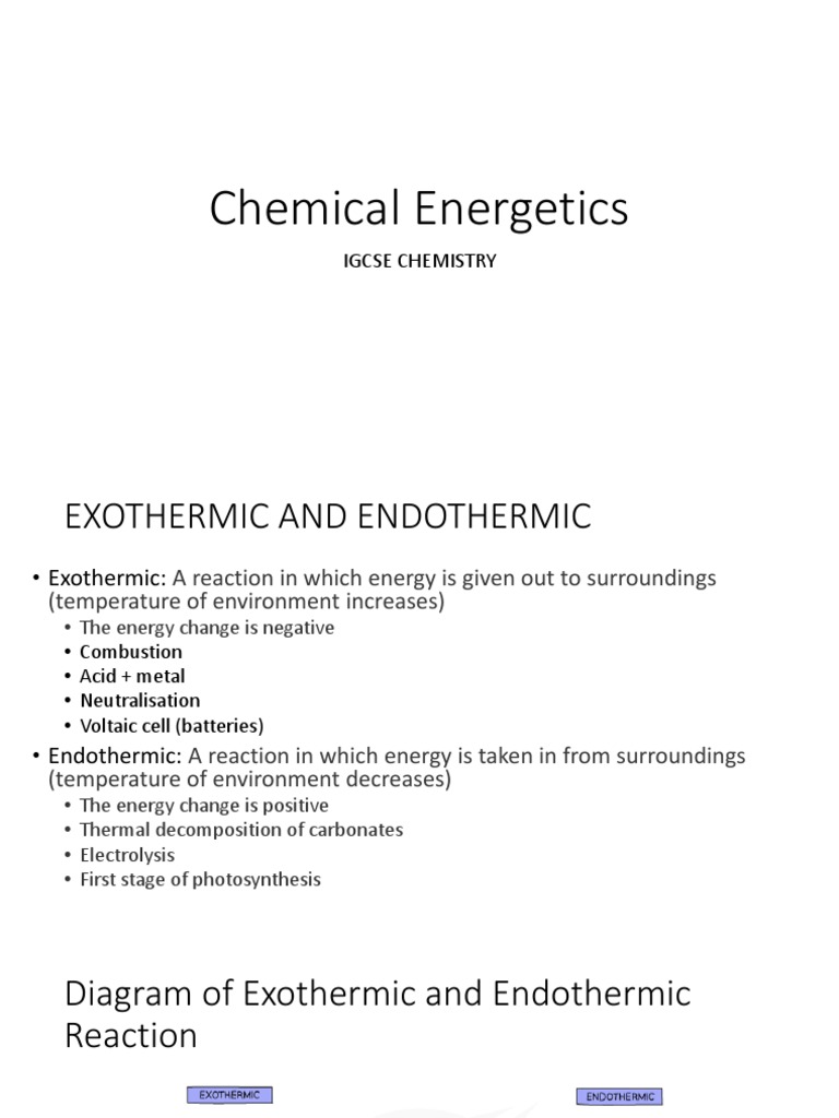 Chemical Energetics: Igcse Chemistry | PDF | Chemical Reactions | Hydrogen