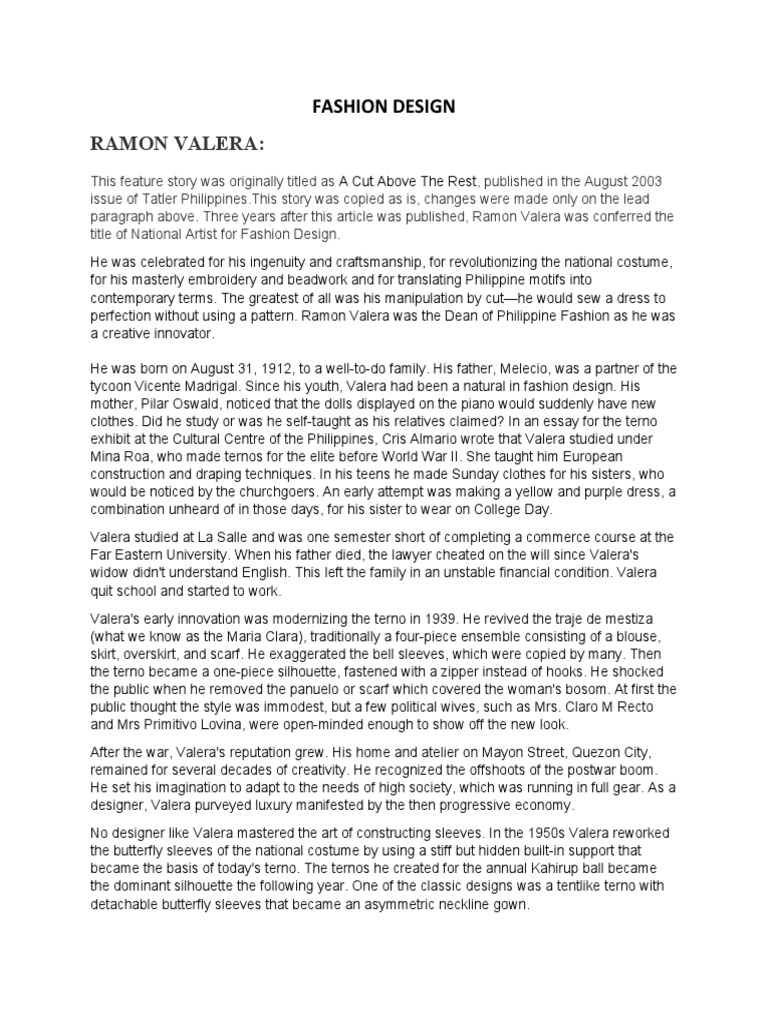 The Dean of Philippine Fashion: A Profile of Ramon Valera, His ...
