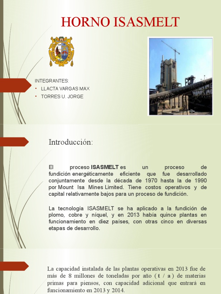 Horno Isasmelt | PDF | Fundición | Cobre