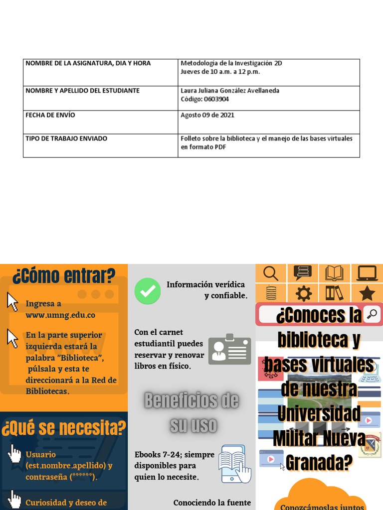 Folleto Biblioteca y Bases Virtuales - Metodología de La Investigación ...