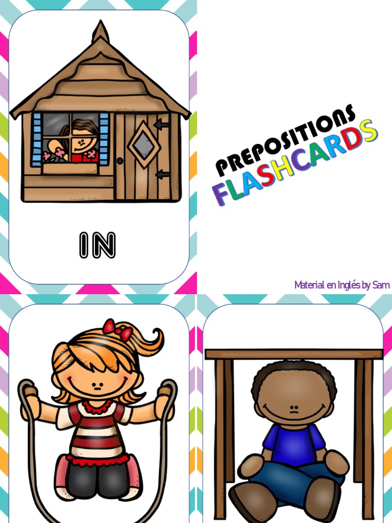 Prepositions Flashcards & Bingo Game | PDF | Language Arts & Discipline