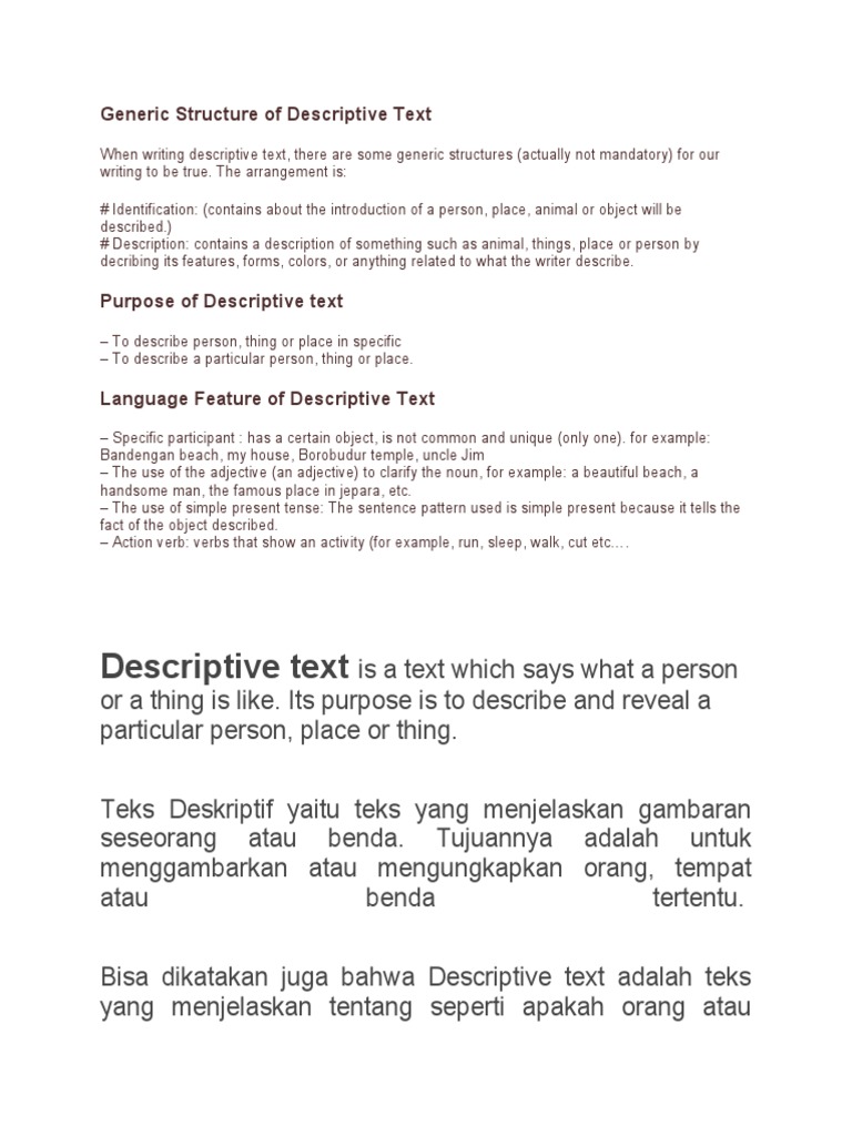 Generic Structure of Descriptive Text | PDF | Tsunami | Earthquakes