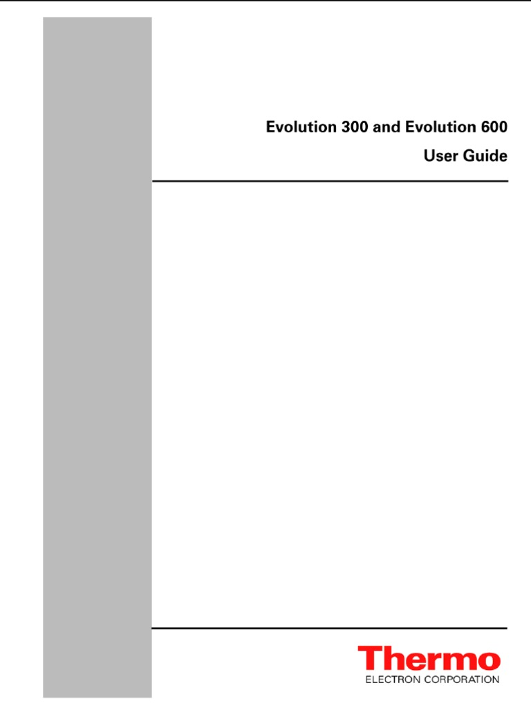 Thermo Scientific Evolution 300 and 600 Uv Vis Spectrophotometer User ...