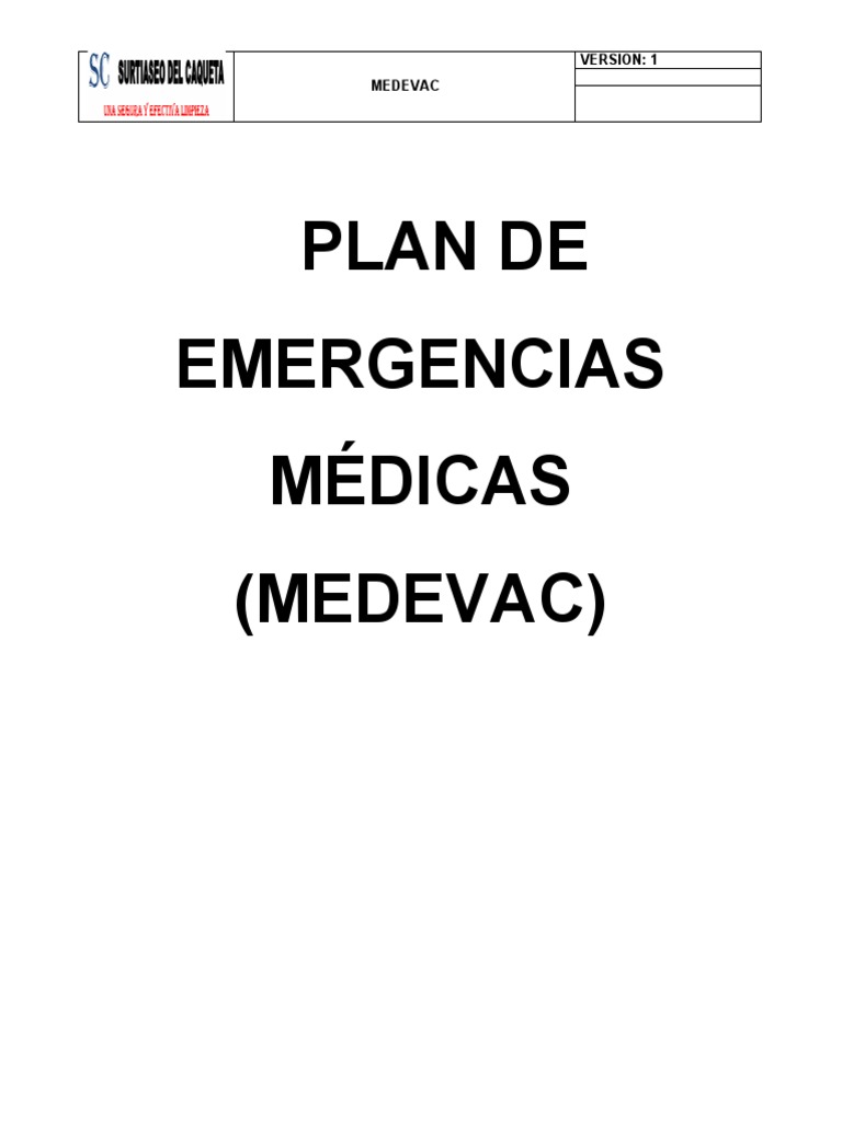Plan Medevac | PDF | Ambulancia | Lesión
