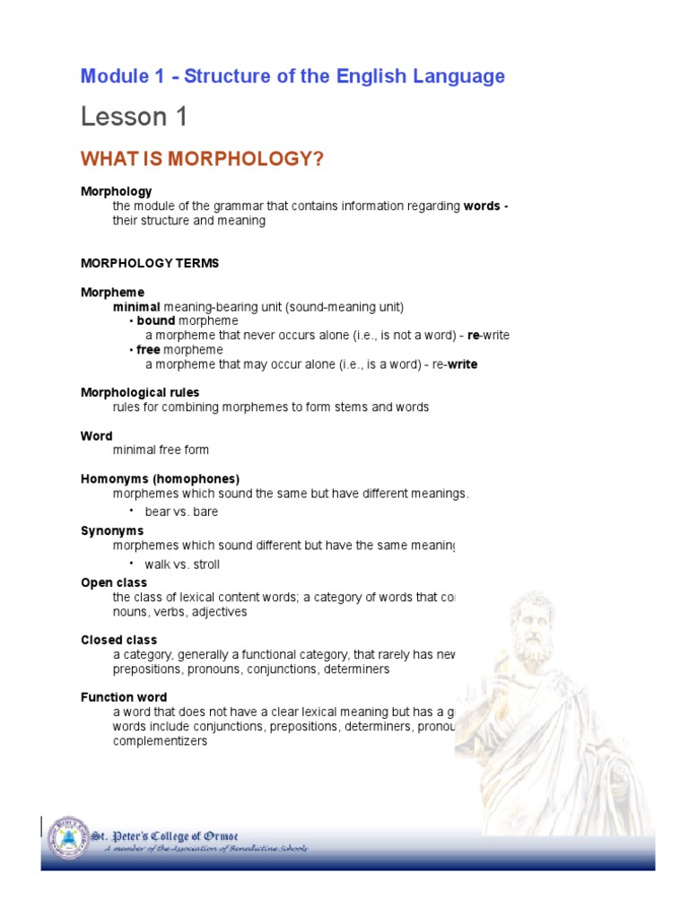 Structure Unit 1 | PDF | Word | Morphology (Linguistics)