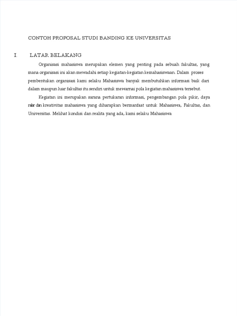 PDF Contoh Proposal Studi Banding Ke Universitasdocx | PDF