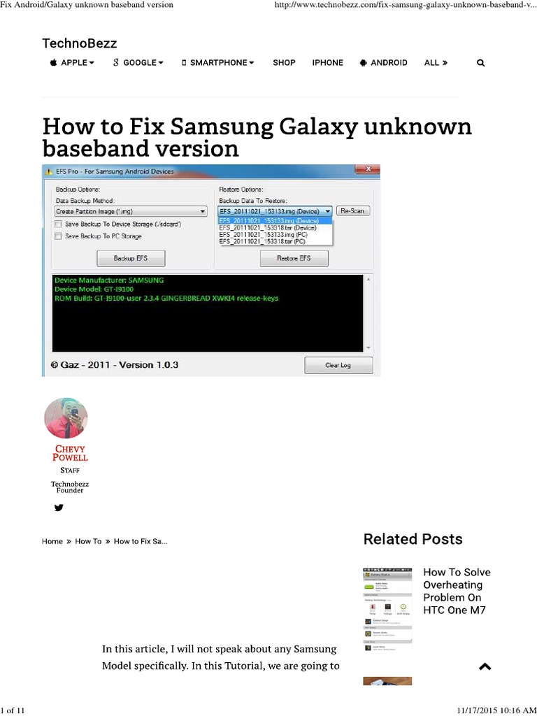 Fix Android - Galaxy Unknown Baseband Version | PDF | Samsung | Arm ...