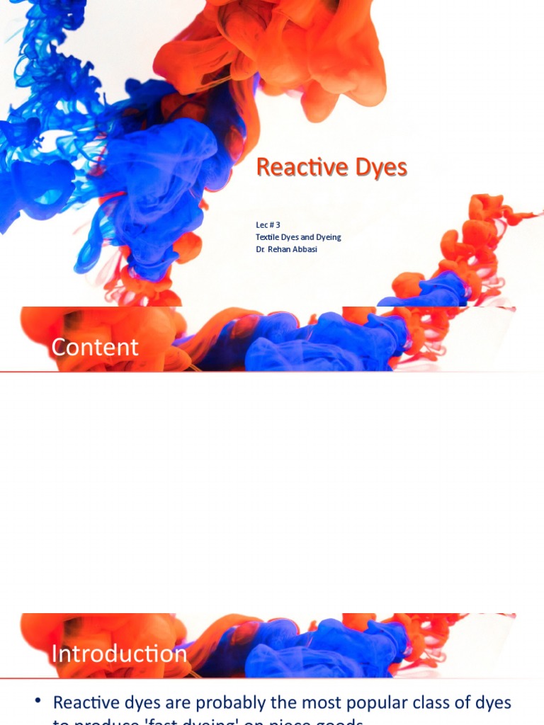 Reactive Dyes | PDF | Chemical Reactions | Dye
