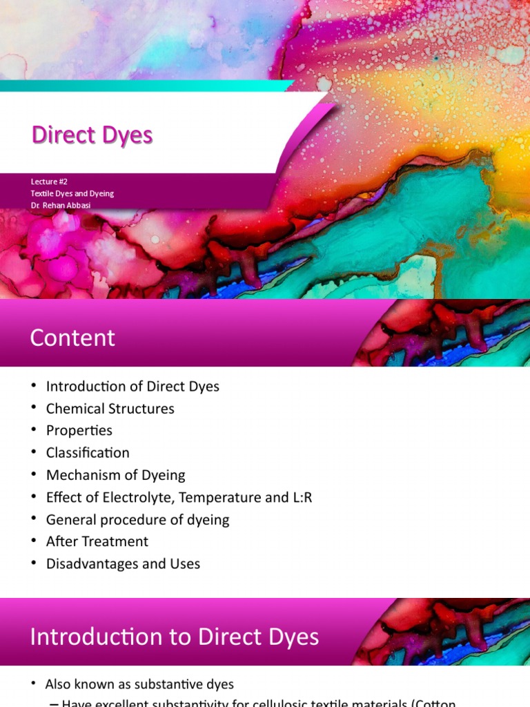 An In-Depth Look at Direct Dyes: Their Chemical Structures, Properties ...